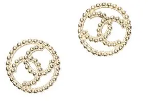 Chanel Metal Logo Earrings