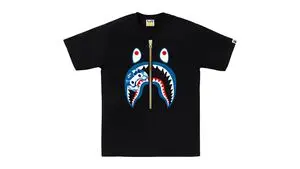BAPE Abc Camo Milo Shark Tee Shirt - Black/blue