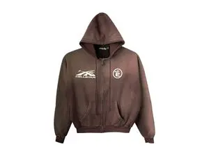 HELLSTAR Hs Logo Zip Up Hoodie - Brown