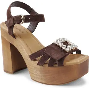 CANDIE'S Mckenley Platform Slide Sandal - Brown Suede