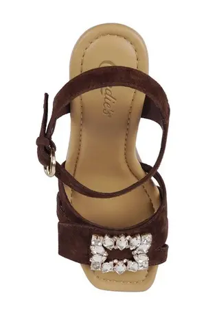 CANDIE'S Mckenley Platform Slide Sandal - Brown Suede