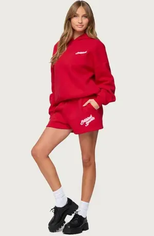 EDIKTED Cotton-blend Sweatshorts - Red