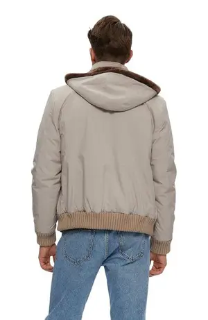 Gorski Fabric Jacket With Detachable Hood - Light Beige/brown