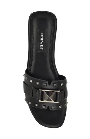Nine West Griyen Studded Slide Sandal - Black 002