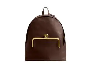 COACH Kisslock Frame Backpack - Brass/dark Brown