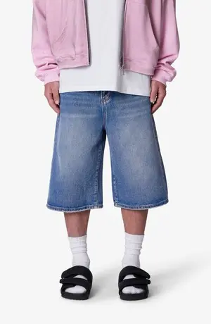 Mnml Ultra Baggy Denim Shorts - Medium Blue
