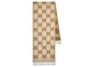 Gucci X Balenciaga The Hacker Project Allover Logo Macro Scarf - Beige