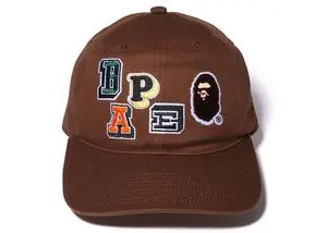 A BATHING APE Fonts Patch Panel Cap - Brown
