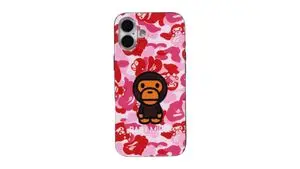 A BATHING APE Abc Milo Camo Iphone 16 Plus Case - Pink