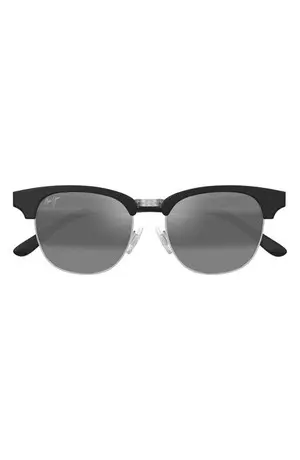 Maui Jim Holomua 52mm Polarized Wraparound Sunglasses Black