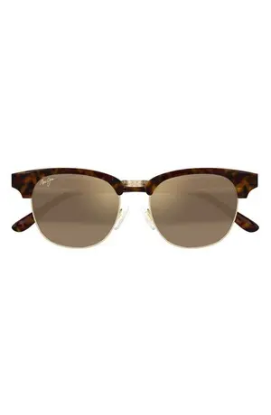 Maui Jim Holomua 52mm Polarized Wraparound Sunglasses Brown/brown