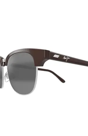 Maui Jim Holomua 52mm Polarized Wraparound Sunglasses - Brown/grey