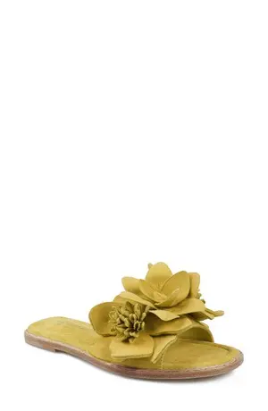 ARTISAN CRAFTED BY ZIGI Aurra Floral Slide Sandal - Yellow