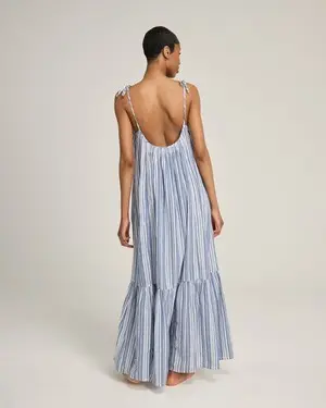 NUDEA The Trapeze Maxi Dress - Navy Stripe