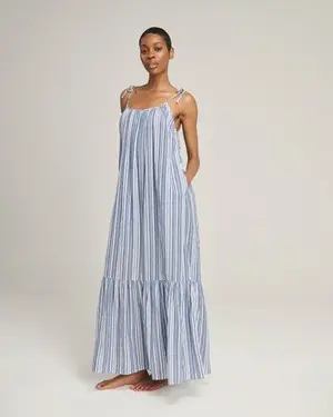 NUDEA The Trapeze Maxi Dress - Navy Stripe