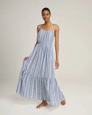 NUDEA The Trapeze Maxi Dress - Navy Stripe