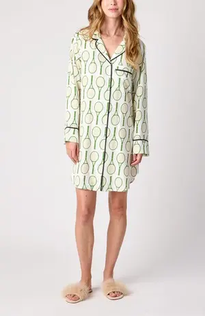 KATIE KIME Tennis Time Sleep Shirt - Green