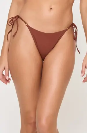 L*Space Banning Tanga Bikini Bottoms - Tobacco