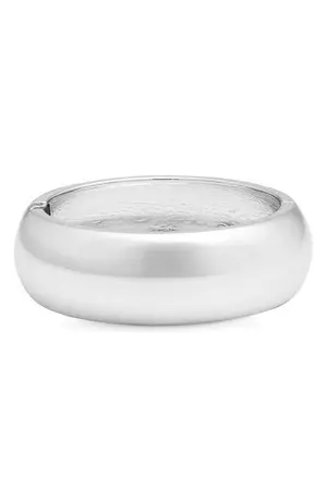 OPEN EDIT Round Hinged Bangle - Silver