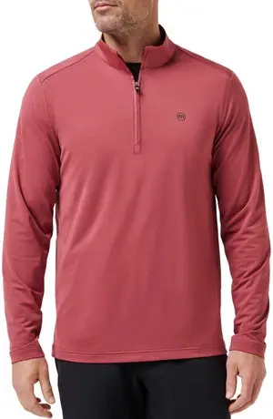 Travis Mathew Quarter Zip Pullover - Roan Rouge