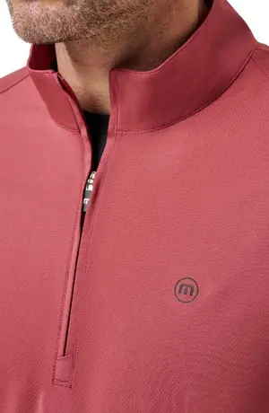 Travis Mathew Quarter Zip Pullover - Roan Rouge