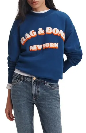 Rag & Bone Oversized Logo Graphic Sweatshirt - Navyblue