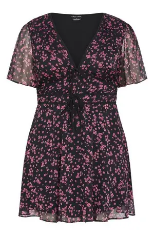 City Chic Carrie Print Mini Dress