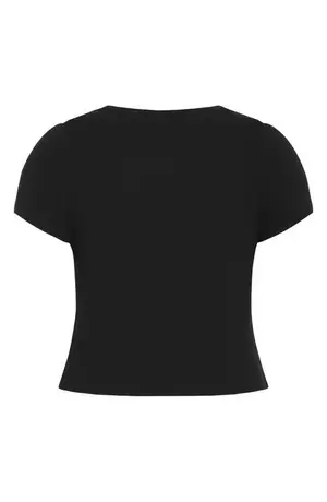 City Chic Graphic Micro T-shirt - Black