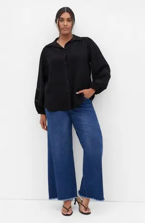 City Chic Deanna Lace Trim Shirt