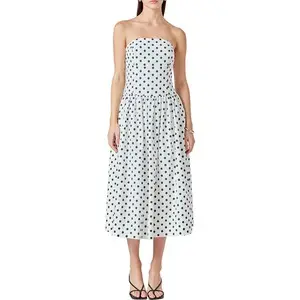 Endless Rose Polka Dot Strapless A-line Dress