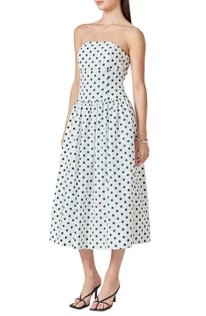 Endless Rose Polka Dot Strapless A-line Dress
