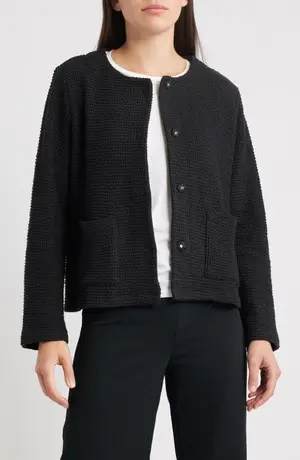 Eileen Fisher Textured Organic Cotton Jacket