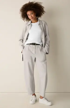 Eileen Fisher Organic Cotton Ankle Barrel Leg Pants