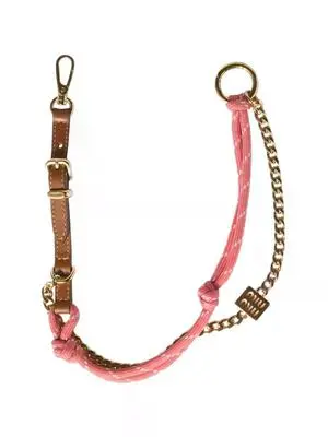 Miu Miu Knotted Chain Keyring Brown