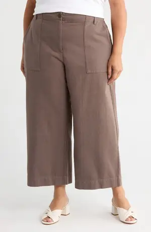Eileen Fisher Organic Cotton Crop Wide-leg Pants