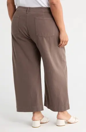 Eileen Fisher Organic Cotton Crop Wide-leg Pants