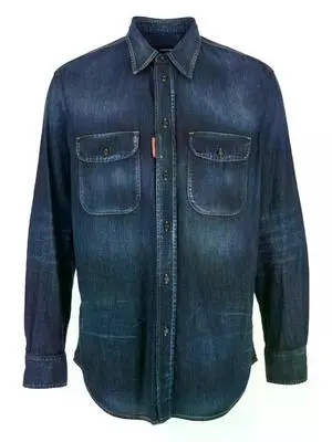Dsquared2 Double-pockets Elbow-patched Denim Shirt