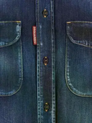 Dsquared2 Double-pockets Elbow-patched Denim Shirt