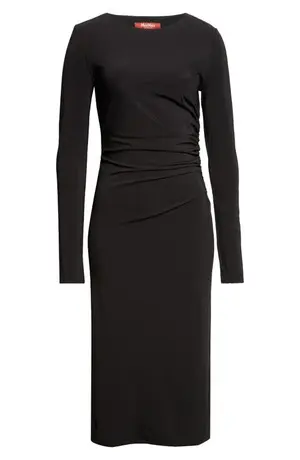 Max Mara Long Sleeve Ruched Jersey Midi Dress