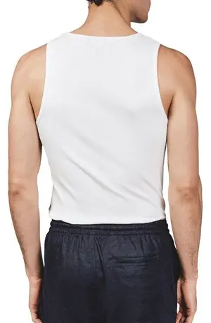 7 Diamonds Cotton & Modal Ribbed Tank - White