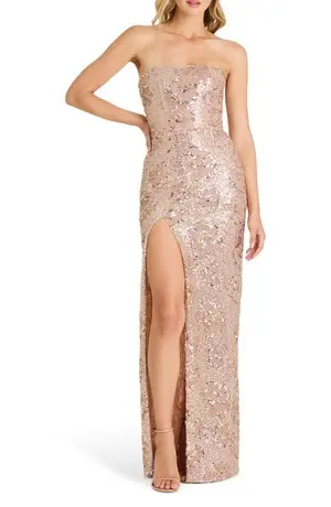HELSI Lola Sequin Strapless Gown