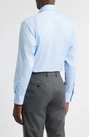 ETERNA Cover Modern Fit Non-iron Cotton Cover Shirt - Sky