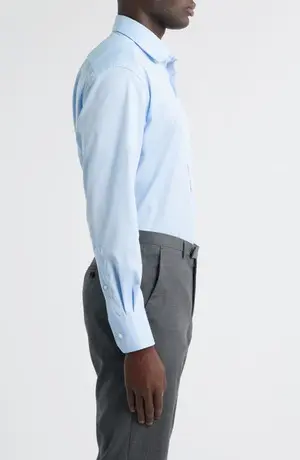 ETERNA Cover Modern Fit Non-iron Cotton Cover Shirt - Sky