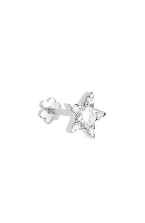 MARIA TASH Diamond Star Threaded Stud Earring - 18k White Gold/diamond