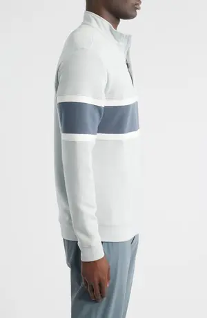 SWANNIES Owen Chest Stripe Quarter Zip - Glacier-graphite