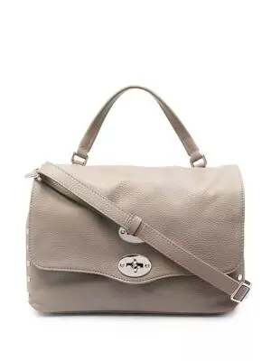 ZANELLATO Leather Shoulder Bag With Stud Detail - Neutrals
