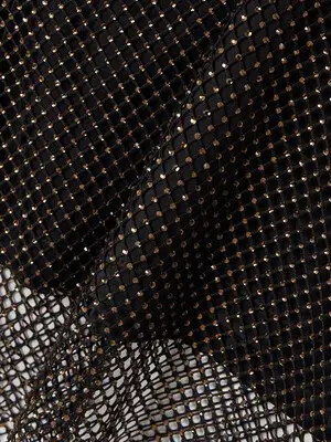 Sportmax Gerrarda Crystal-embellished Mesh Turtleneck Top