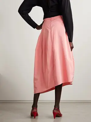 Tibi Asymmetric Taffeta Midi Skirt