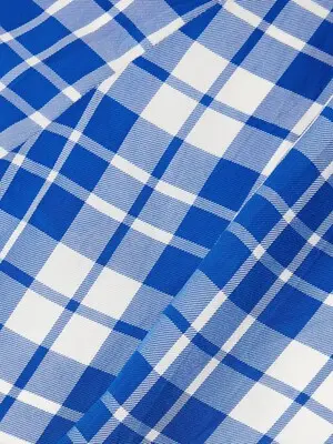 Proenza Schouler Hallie Ruched Checked Twill Midi Dress - Blue