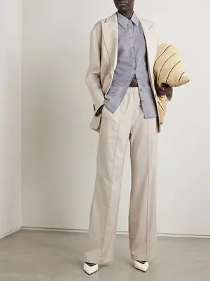 Tibi Scottie Woven Pants - Neutrals